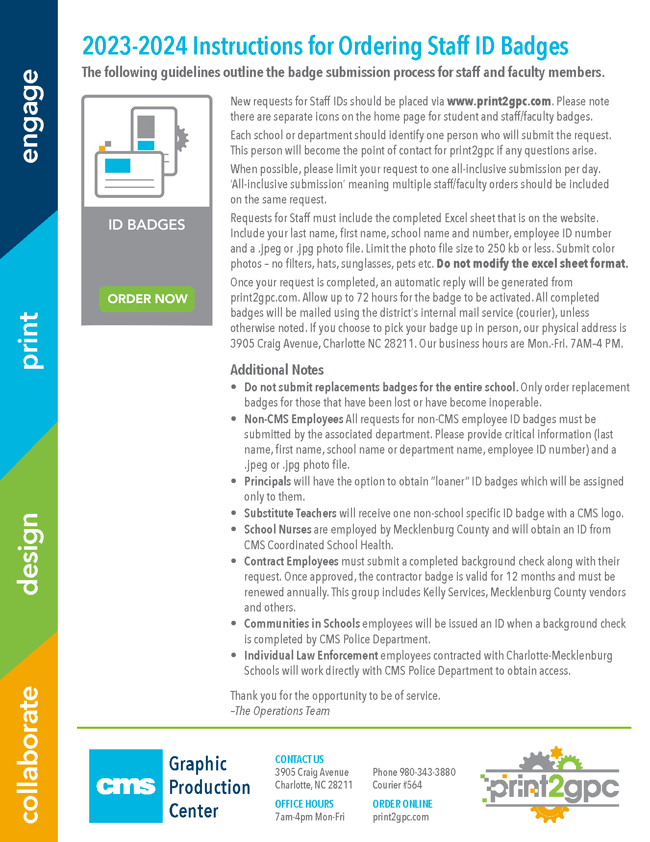 Staff ID Badge Information